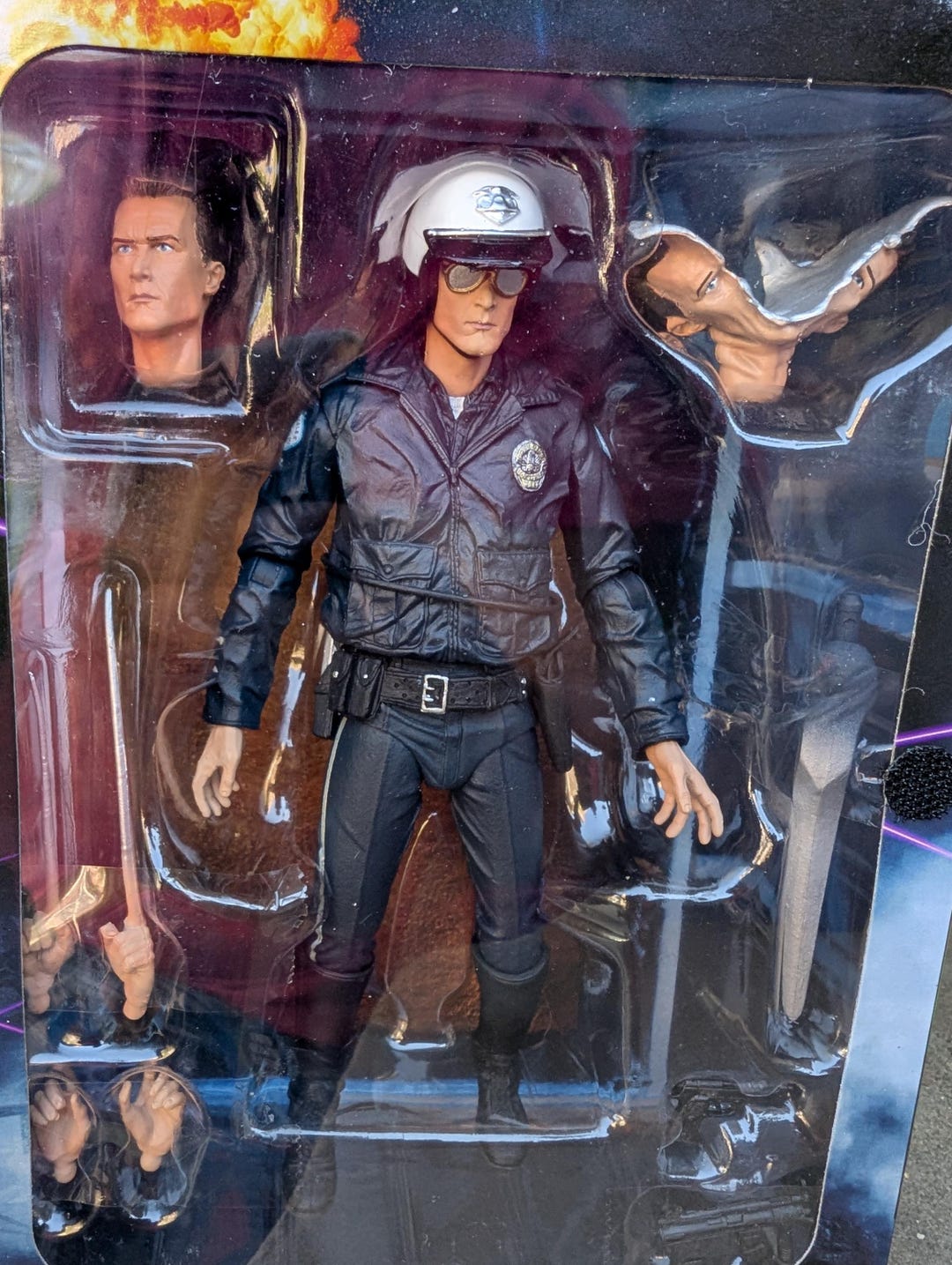 NECA Terminator 2 Judgement Day T-1000 Motorcycle Cop Police Disguise 7 ...