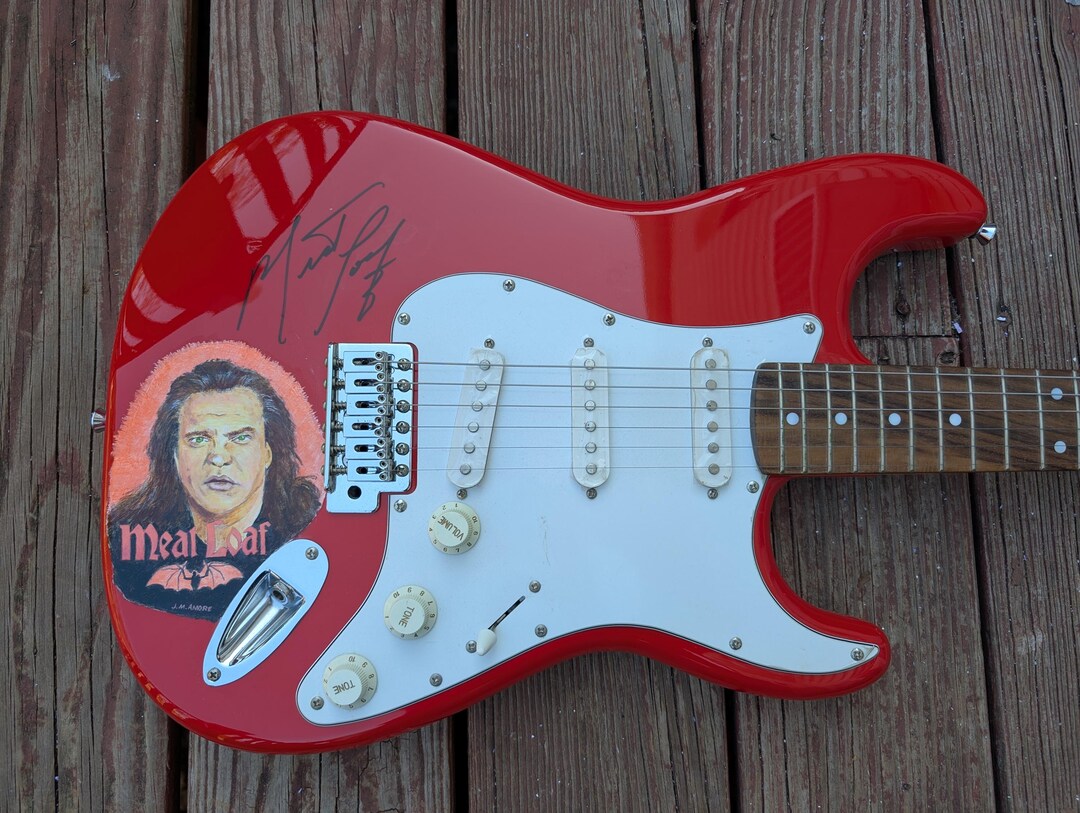 Autographed Meat Loaf Stratocaster Guitar Featuring a Hand Painted ...