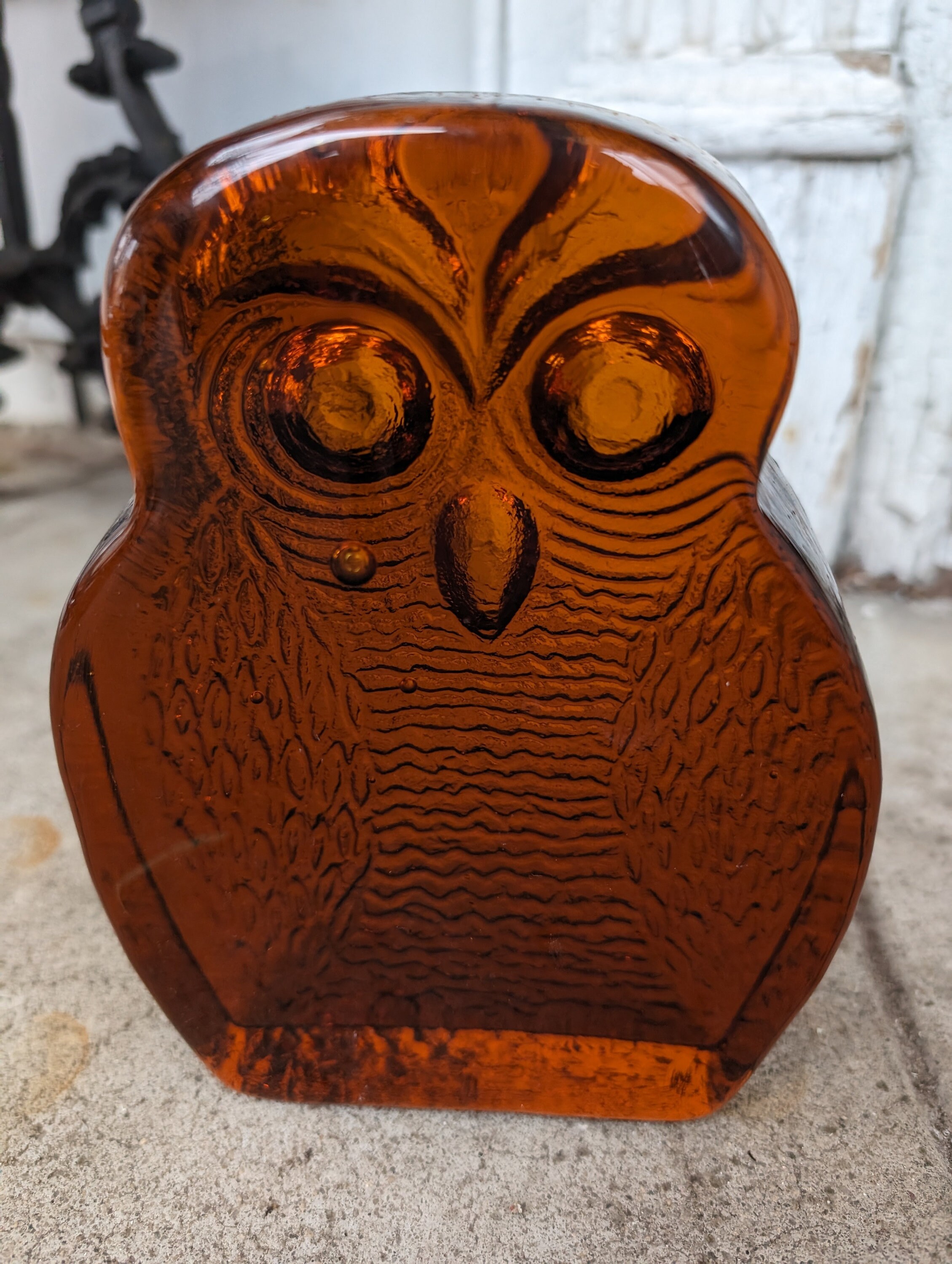 Vintage 1960s MCM Blenko Joel Myers Amber Glass Owl. - Etsy