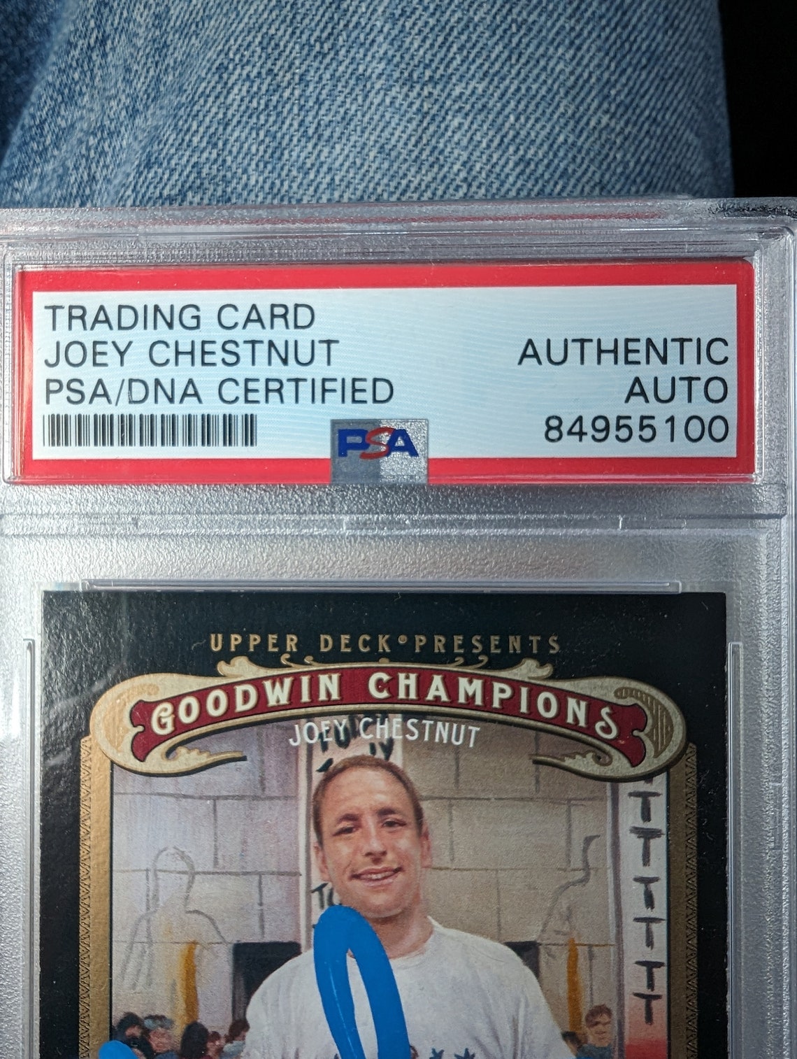 Autographed Joey Chestnut Nathan's Hotdog Eating Champion Upper Deck ...