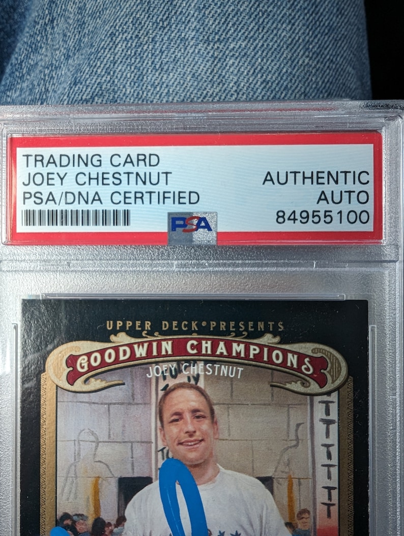 Autographed Joey Chestnut Nathan's Hotdog Eating Champion Upper Deck ...