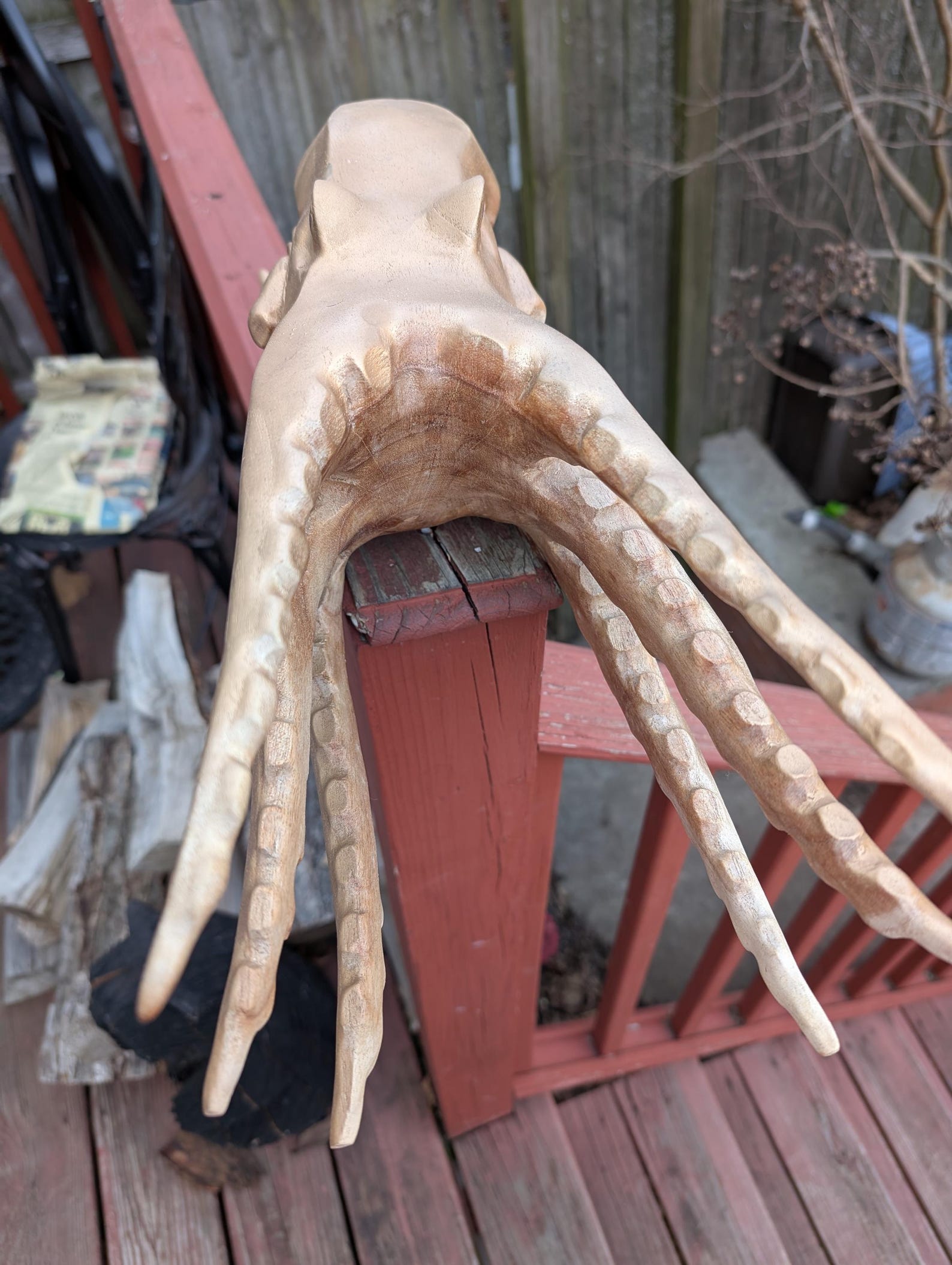 Hand Carved Teak Wood Octopus Statue From Bali. Hand Carved From a ...