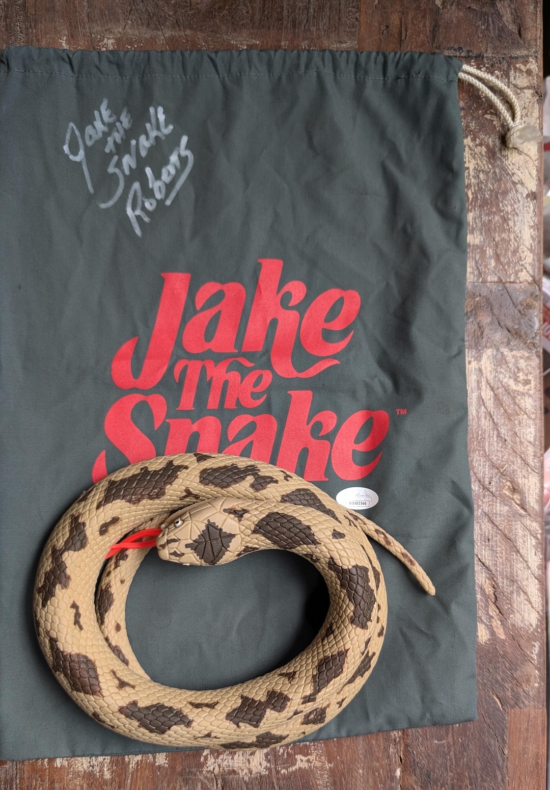 Autographed Jake the Snake Roberts Vintage 1991 Hasbro Damien Snake Toy ...