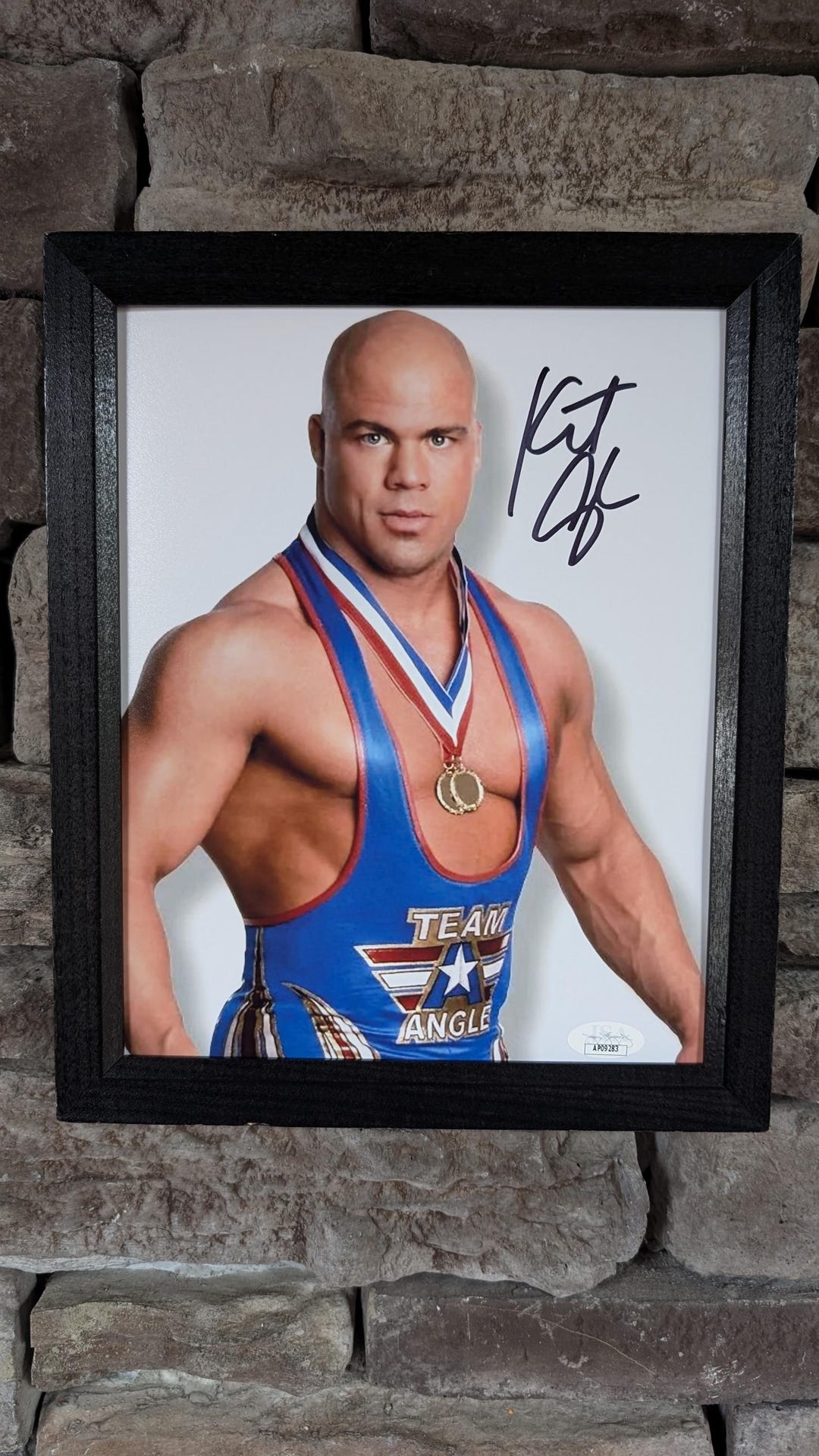 Autographed WWF WWE Olympian Kurt Angle 8x10 Inch Framed Photo With ...