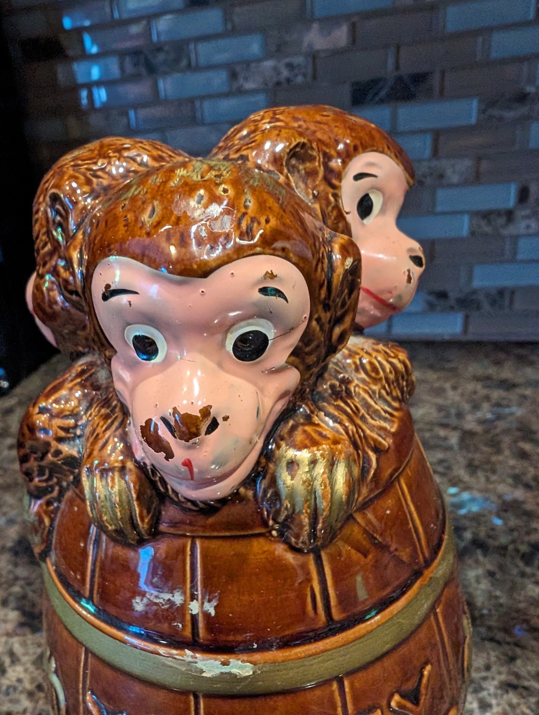 Vintage Monkey Business Savings Bank Piggy Bank . Monkeys in a Barrel ...