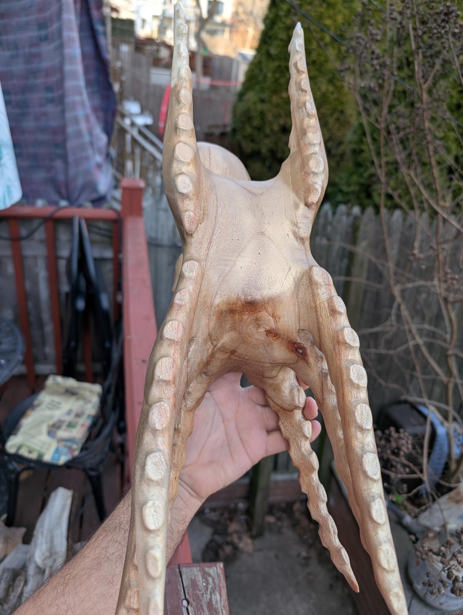 Hand Carved Teak Wood Octopus Statue From Bali. Hand Carved From a ...