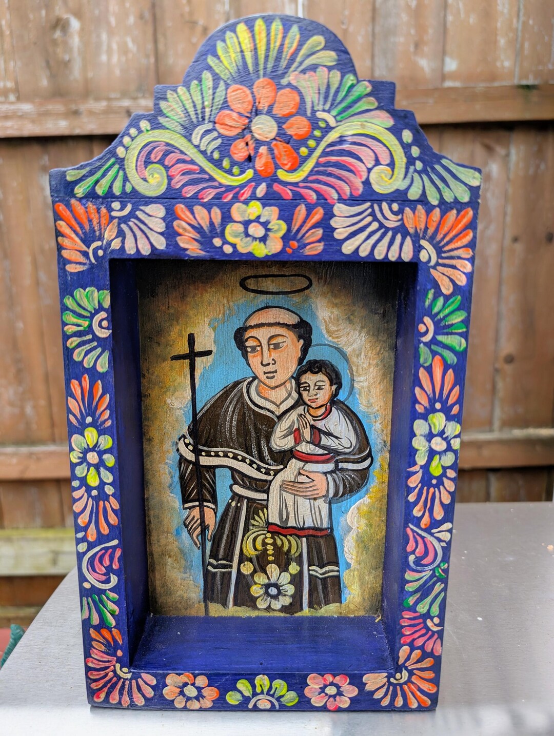 Mexican Folk Art Santos Shrine Hand Made by Artist Ramos Flemon From ...