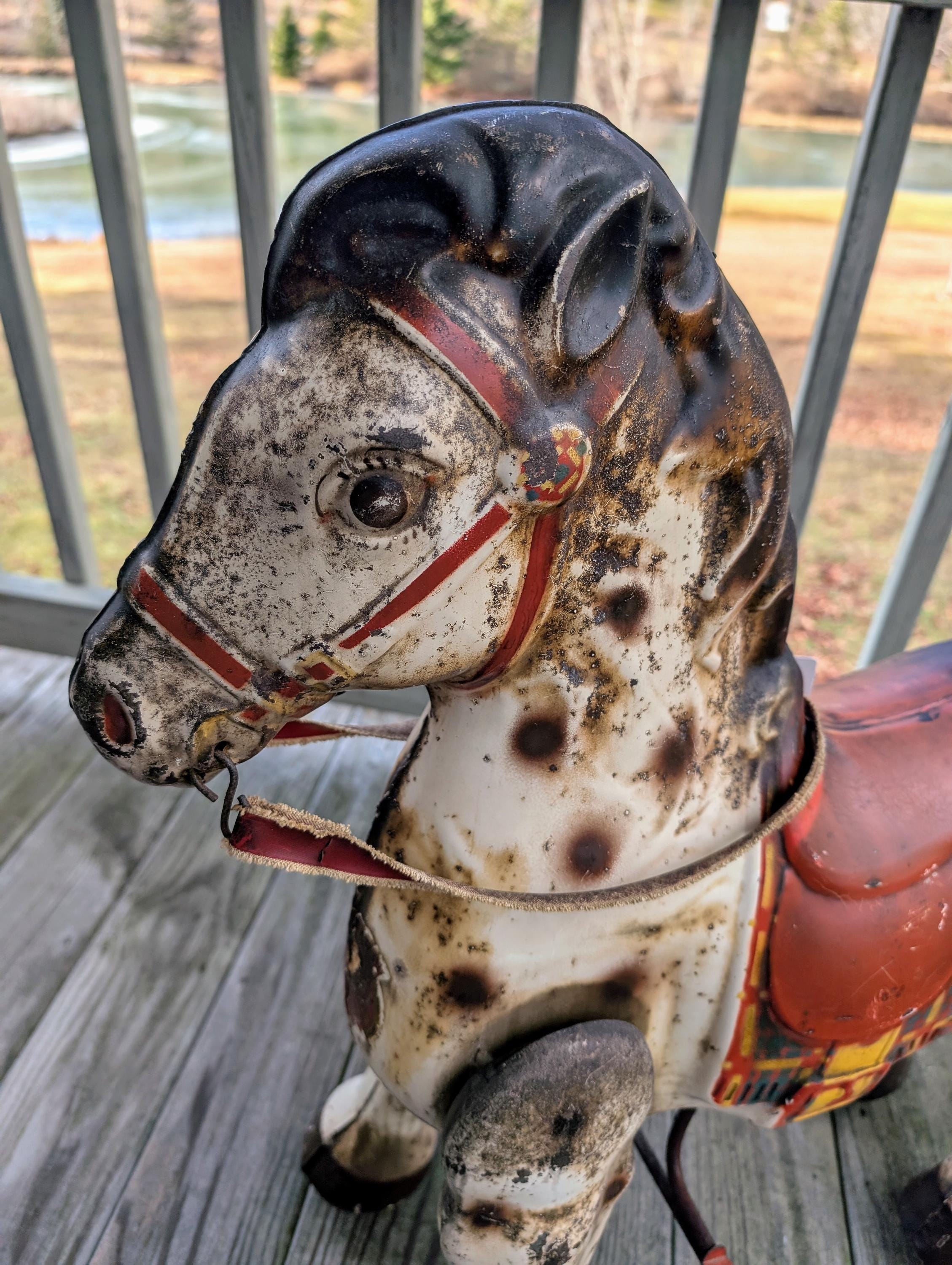 Antique 1940s Mobo Horse Pressed Steel Children's Riding Horse With ...