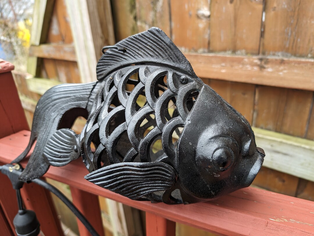 Vintage Cast Iron Goldfish Candle Lantern - Etsy