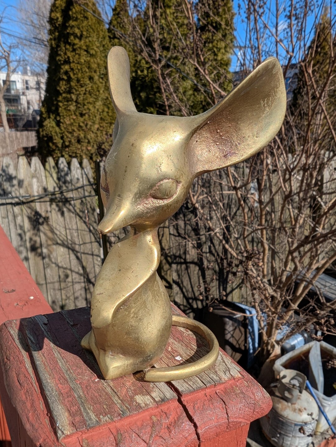 Antique Solid Brass Mouse Statue - Etsy