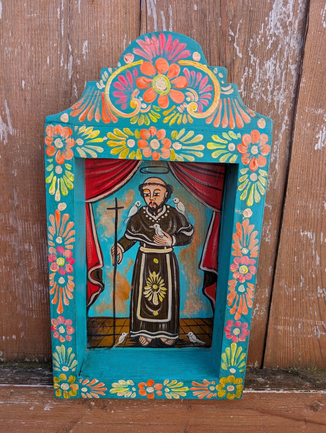 Mexican Folk Art Santos Shrine Hand Made by Artist Ramos Flemon From ...