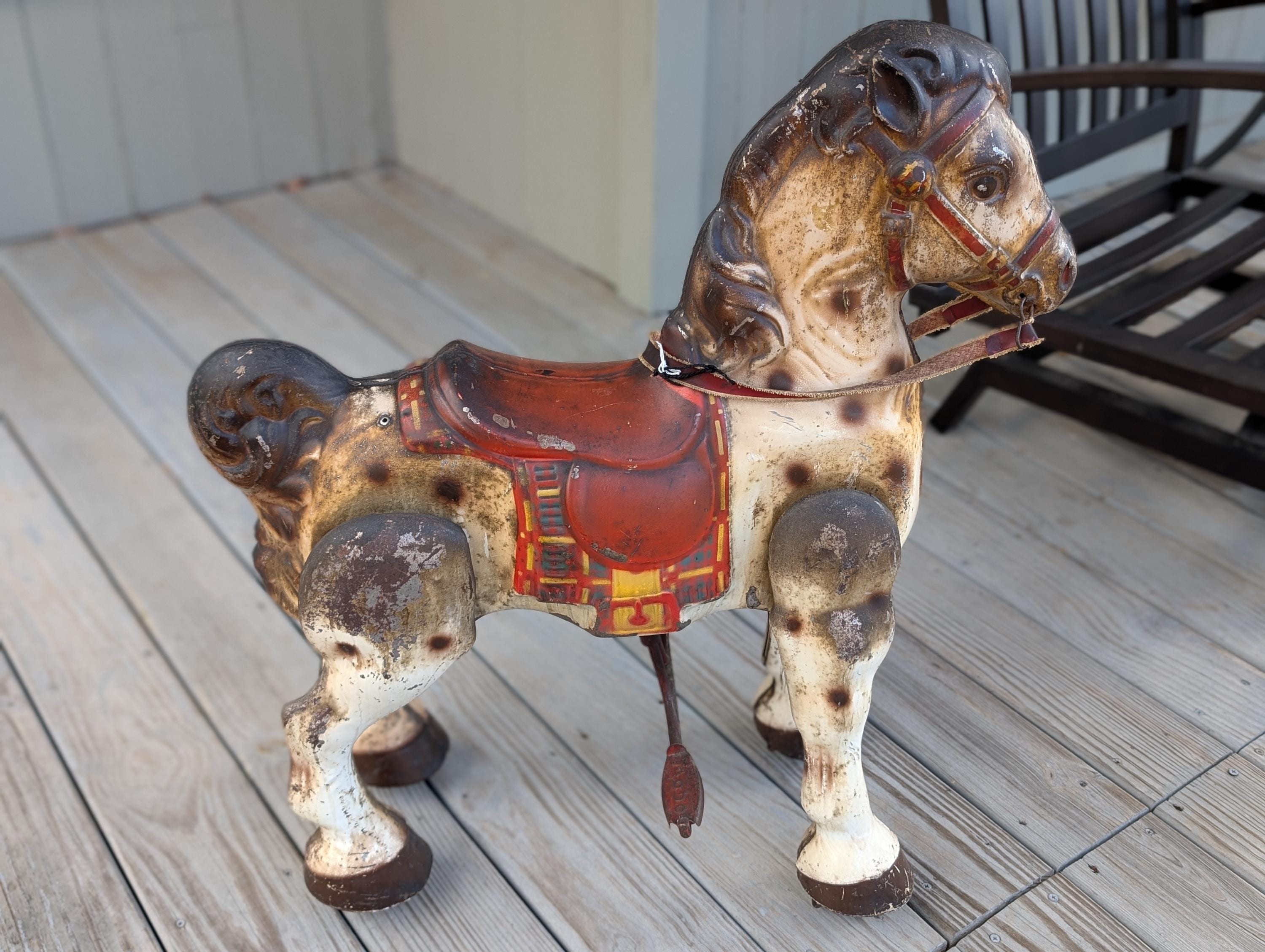 Antique 1940s Mobo Horse Pressed Steel Children's Riding Horse With ...