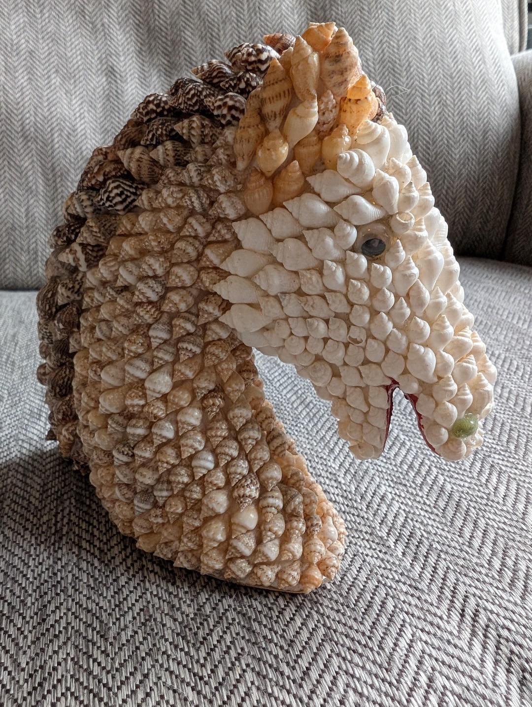 Vintage Seashell Horse Head Statue. - Etsy