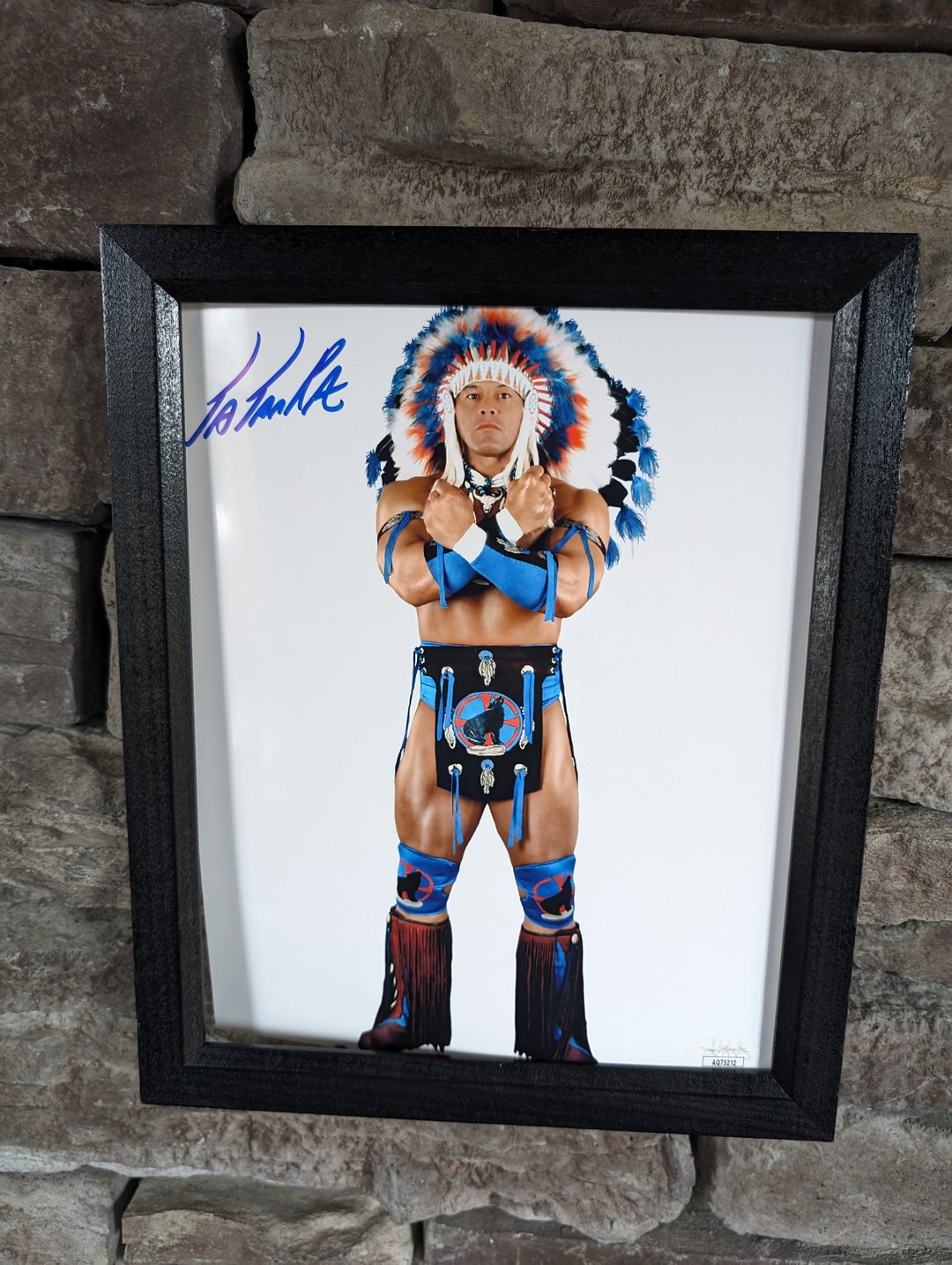 Autographed WWF WWE Tatanka the Native American 8x10 Inch Framed Photo ...