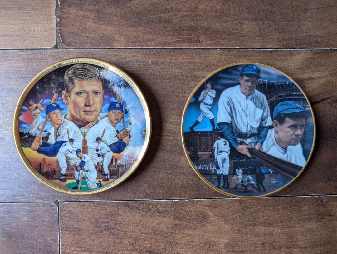 2 New York Yankees Legends Babe Ruth the Sultan of Swat and Mickey ...