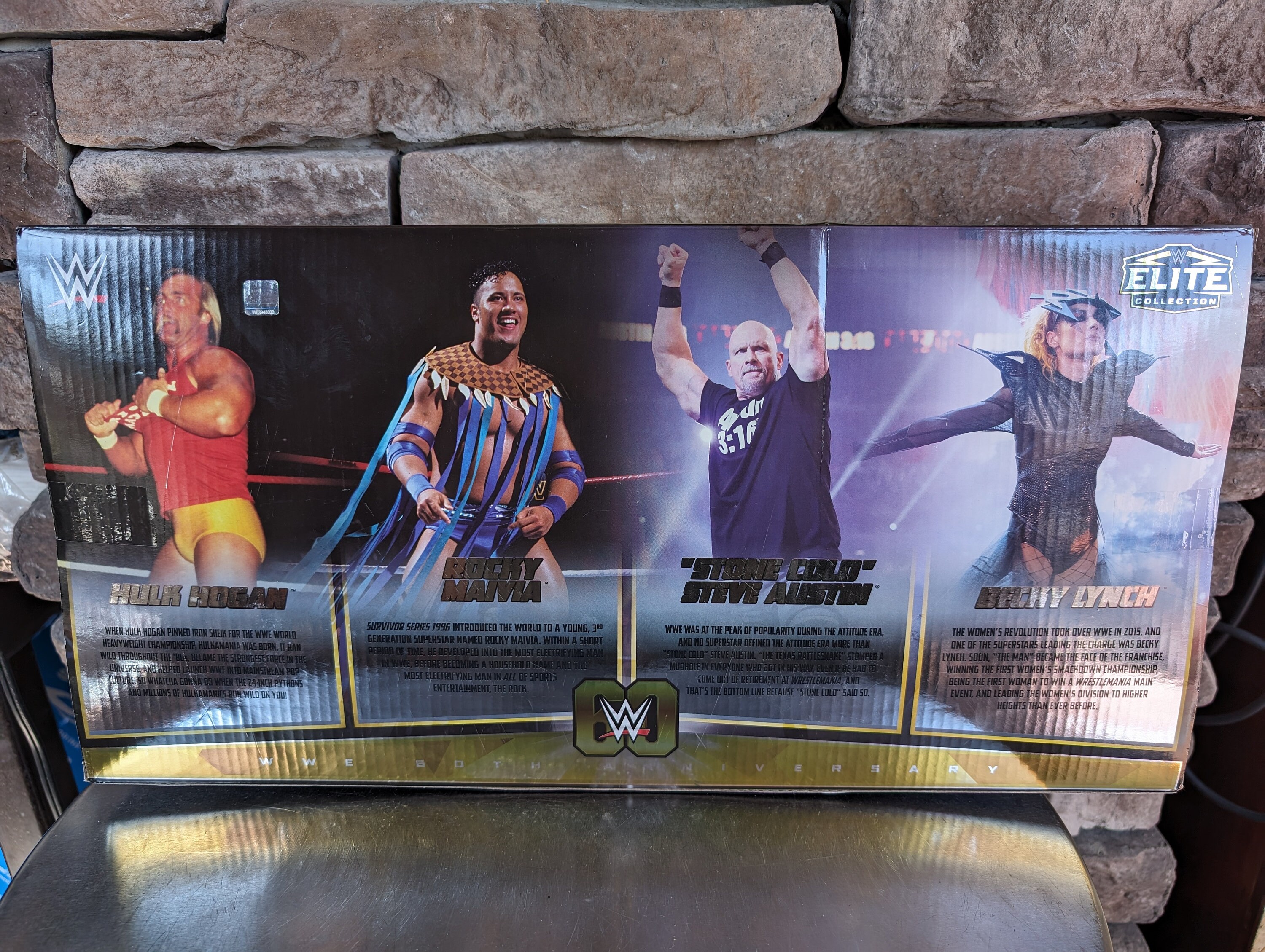 WWE Elite Collection Set of 4 Figures Hulk Hogan , Rocky Maivia , Stone Cold Steve Austin and ...