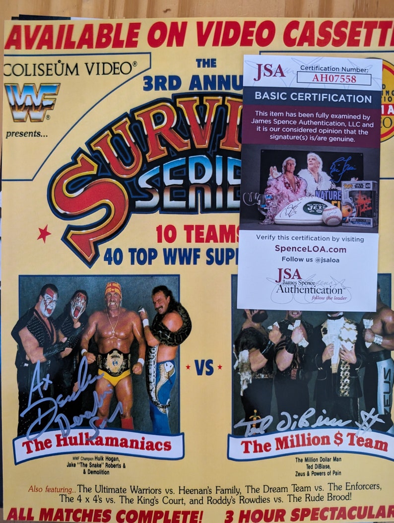 Autographed WWF WWE Tag Team Demolition Ax and Smash & the Million ...
