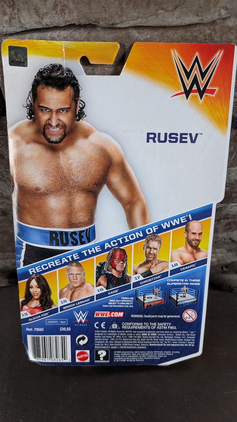 Vintage Mattel Toys WWF WWE Rusev Wrestling Figure First Time in the ...