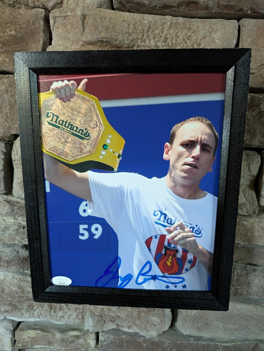 Autographed Joey Chestnut Nathan's Hotdog Eating Champion. 8x10 Inch ...