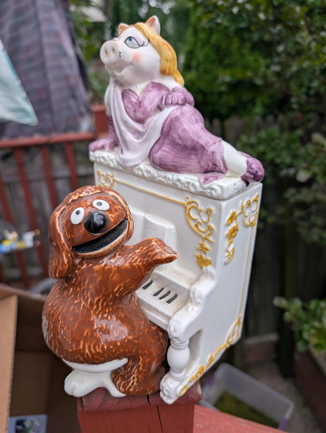 Vintage Sigma Miss Piggy and Rolf the Dog Hand Painted Made in Japan ...