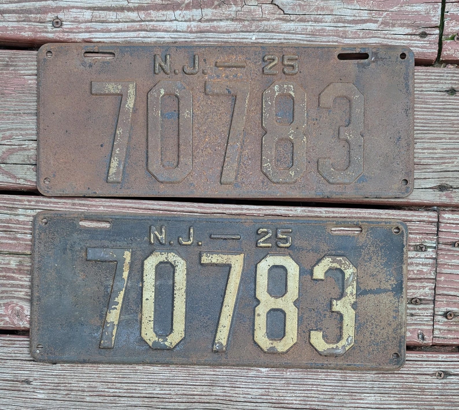 1925 New Jersey State License Plates Matching Pair. - Etsy