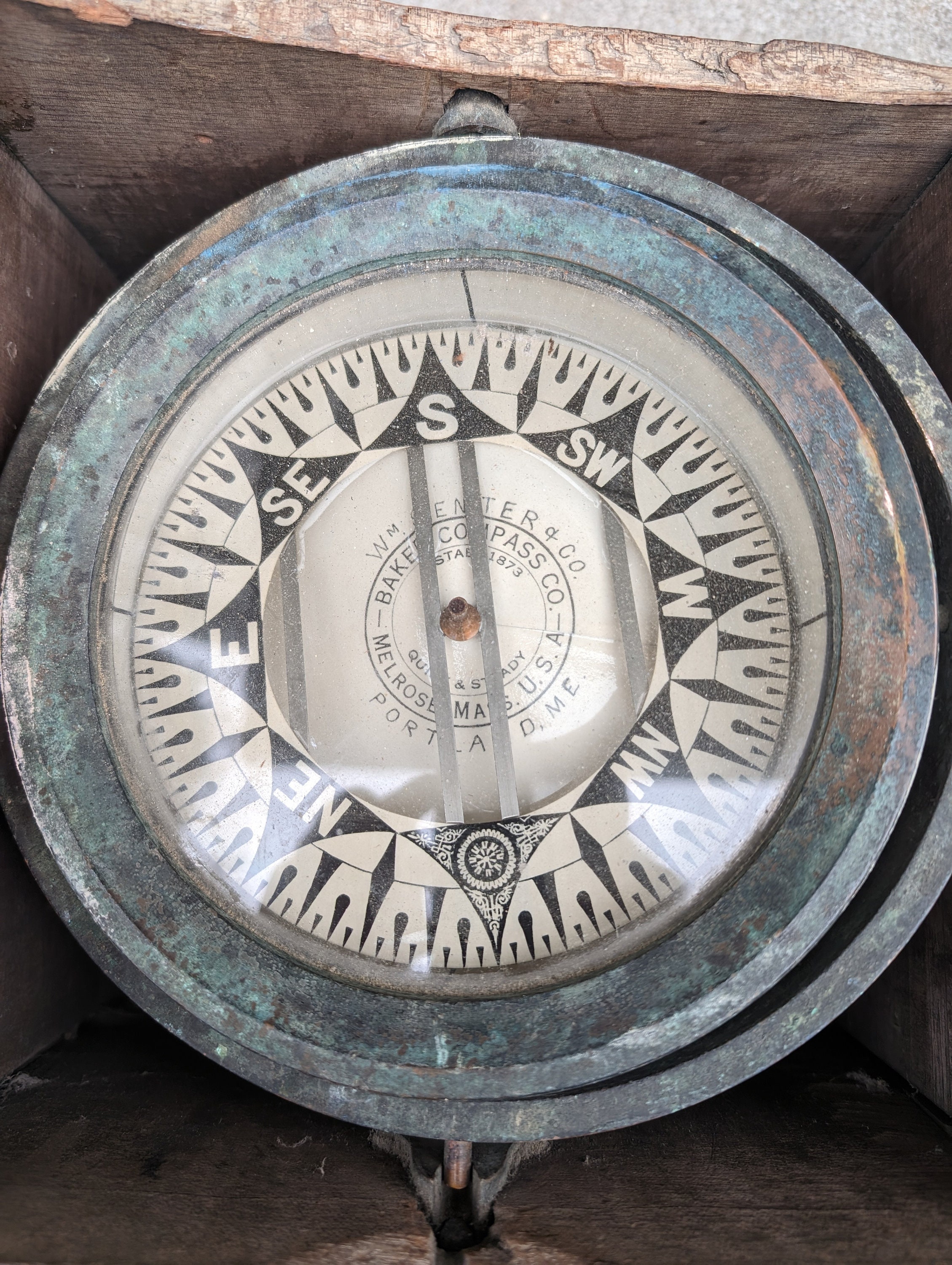 Early 1900s Brass Ship Compass Antique Gimballed Baker Compass Co Est 1878 Portland Maine Etsy