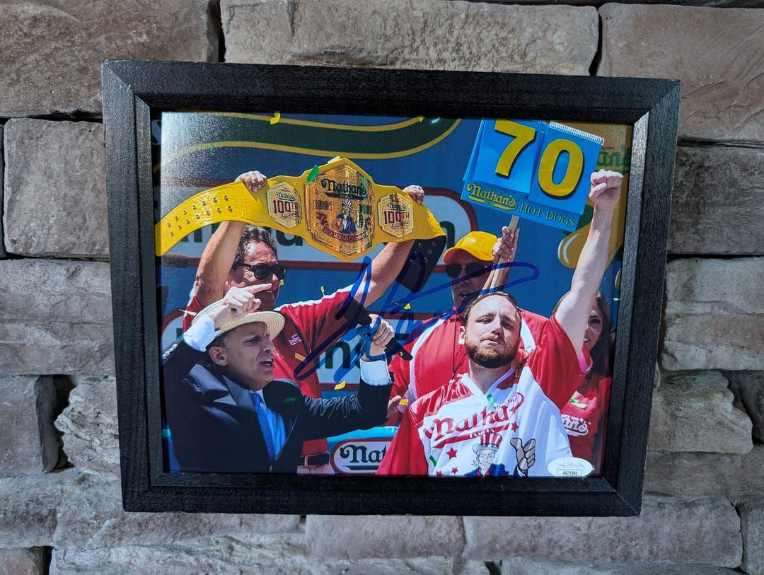 Autographed Joey Chestnut Nathan's Hotdog Eating Champion. 8x10 Inch ...
