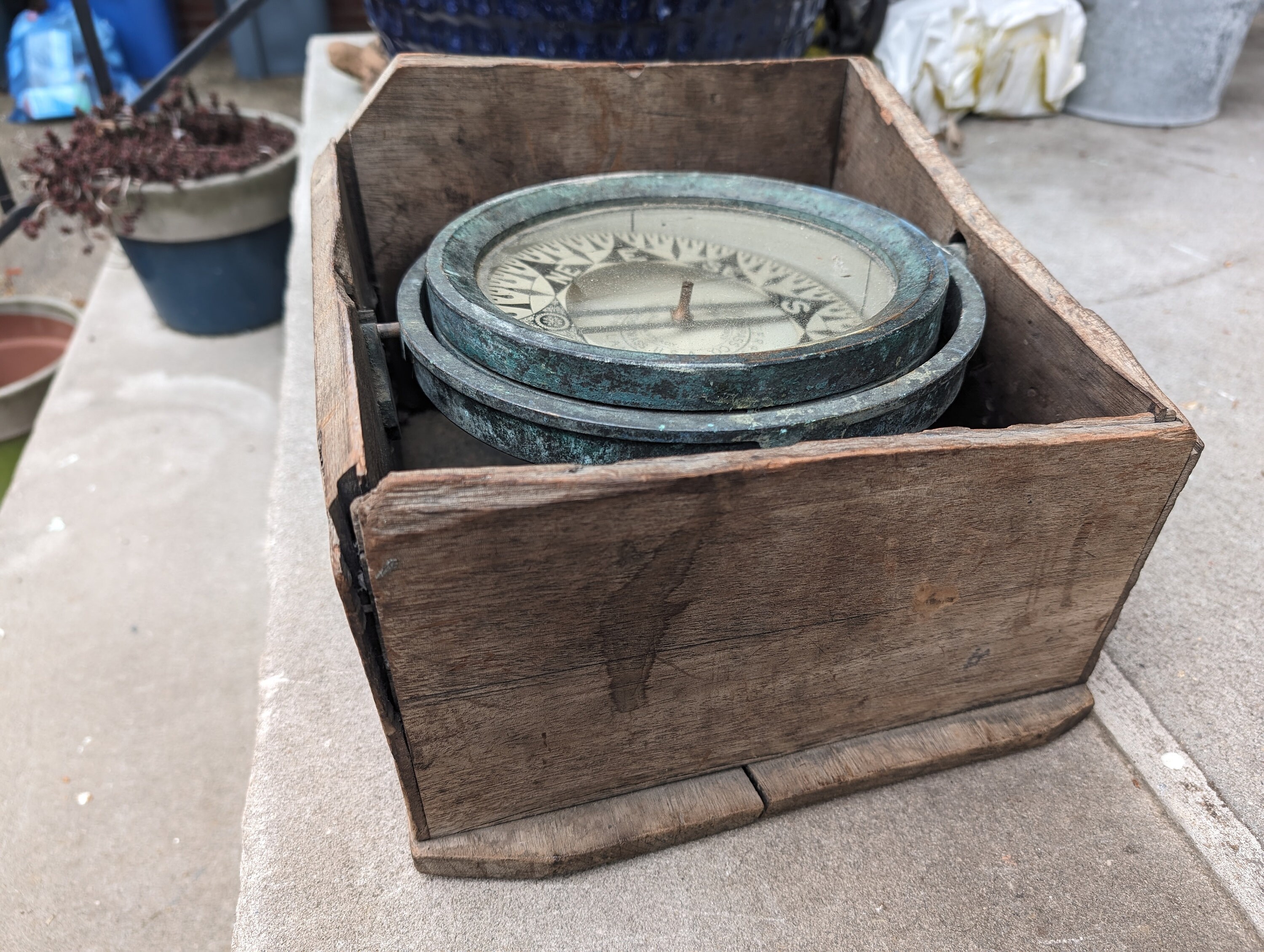 Early 1900s Brass Ship Compass Antique Gimballed Baker Compass Co. Est ...