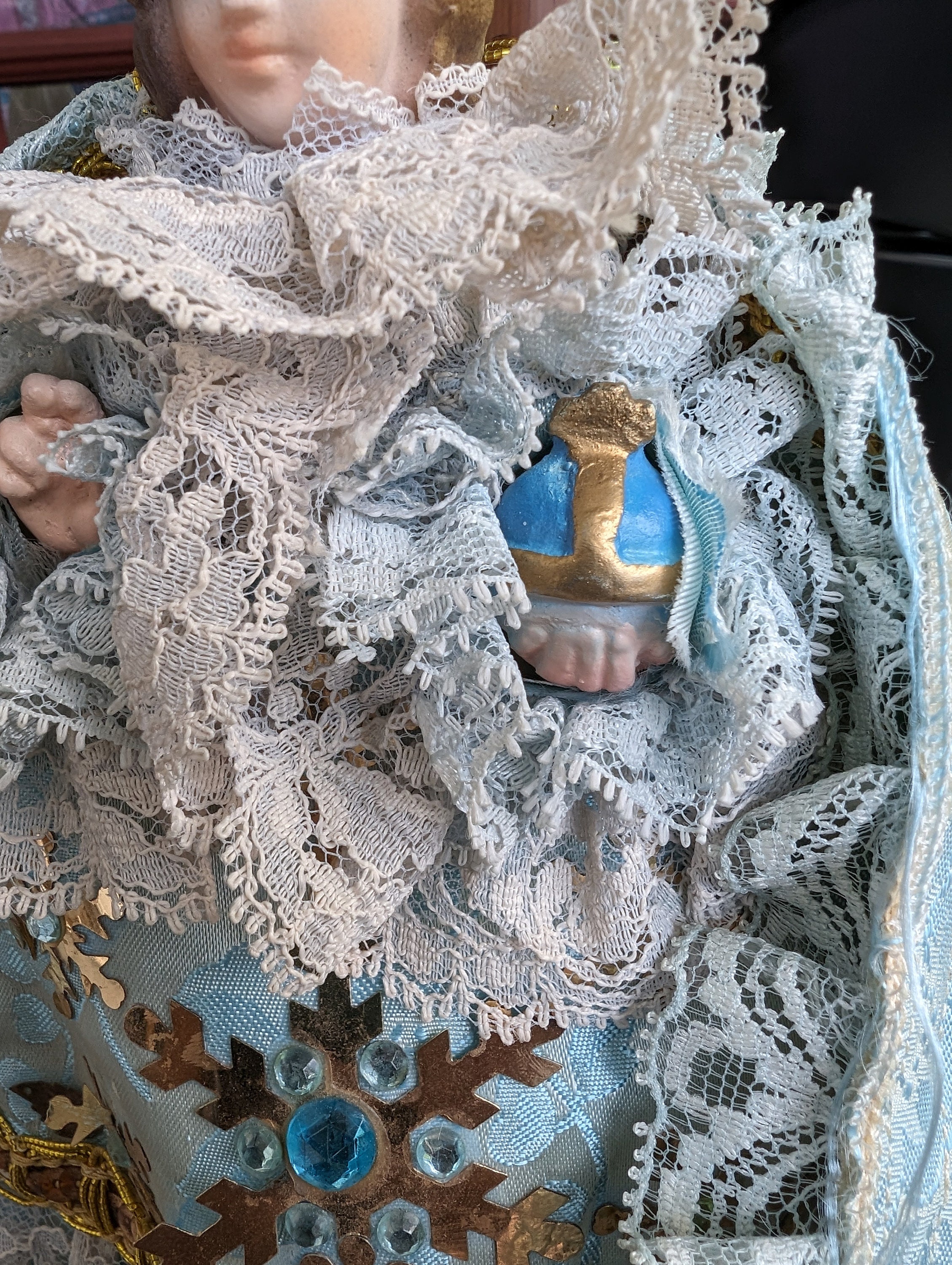 Vintage 1950s Italian Made Jesus Infant of Prague Chalkware Statue With ...