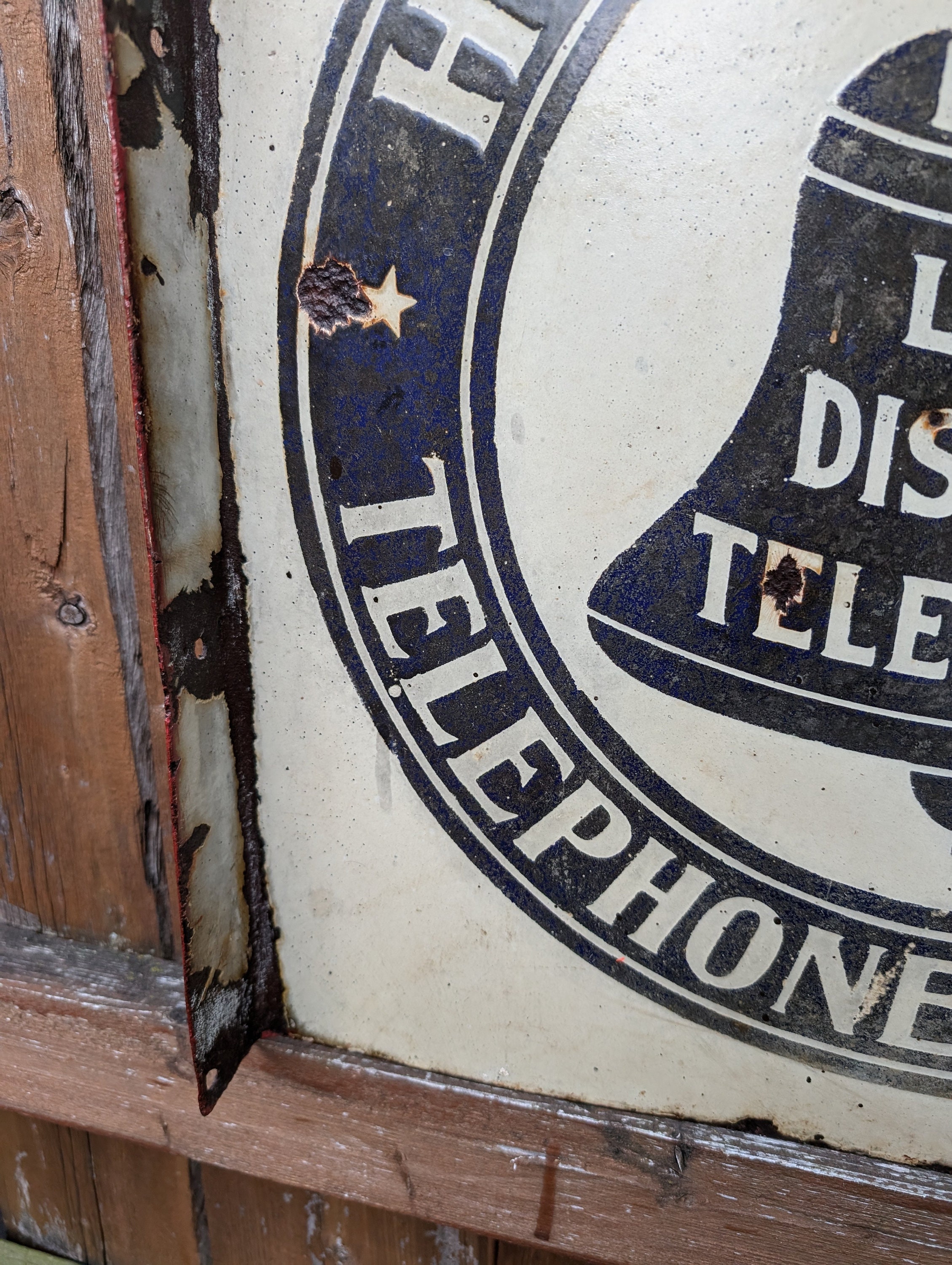Antique 1912 Double Sided Hudson River Telephone Company Porcelain ...