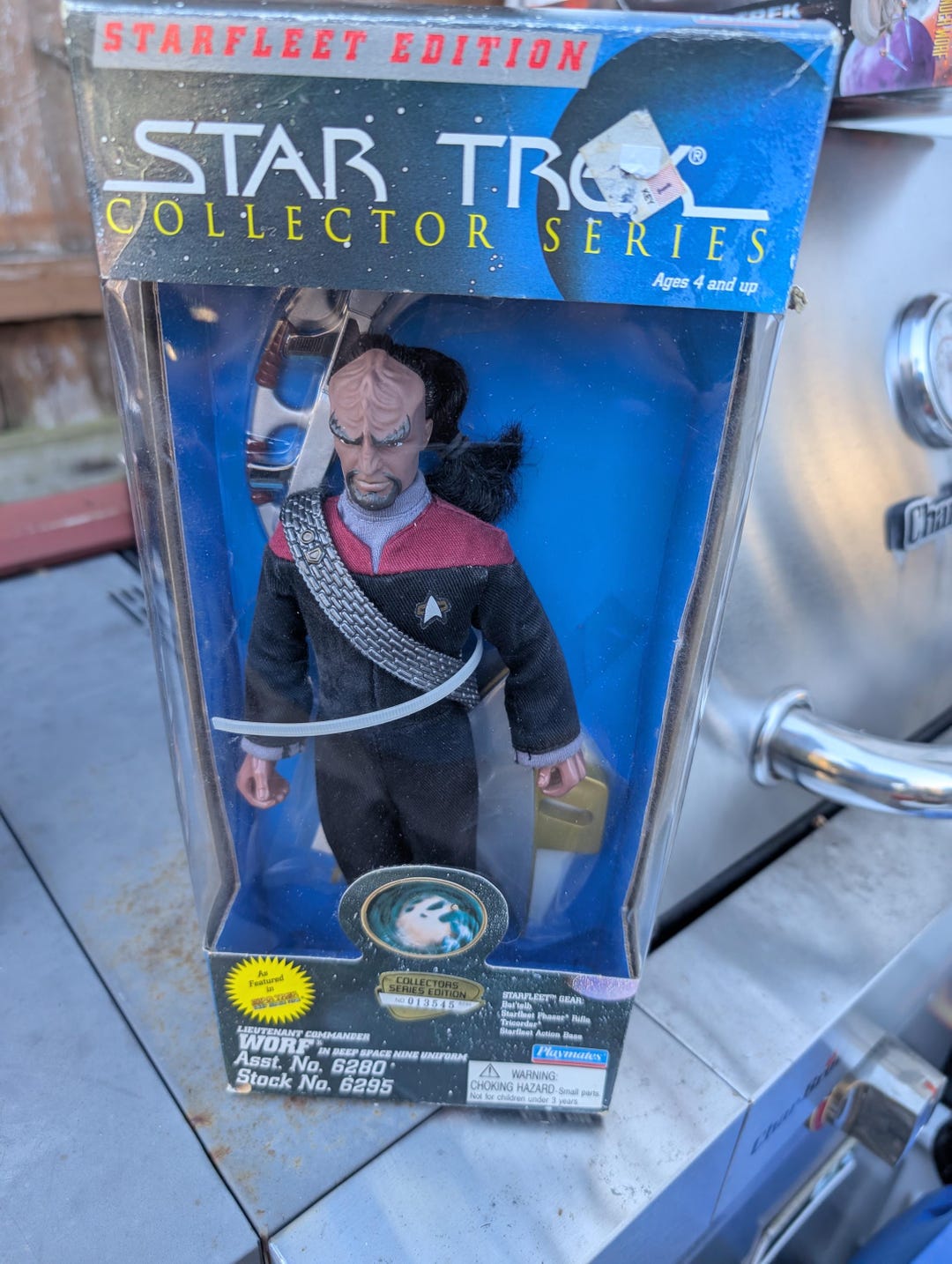 Vintage Playmates Star Trek Starfleet Edition Worf Doll in the Original ...