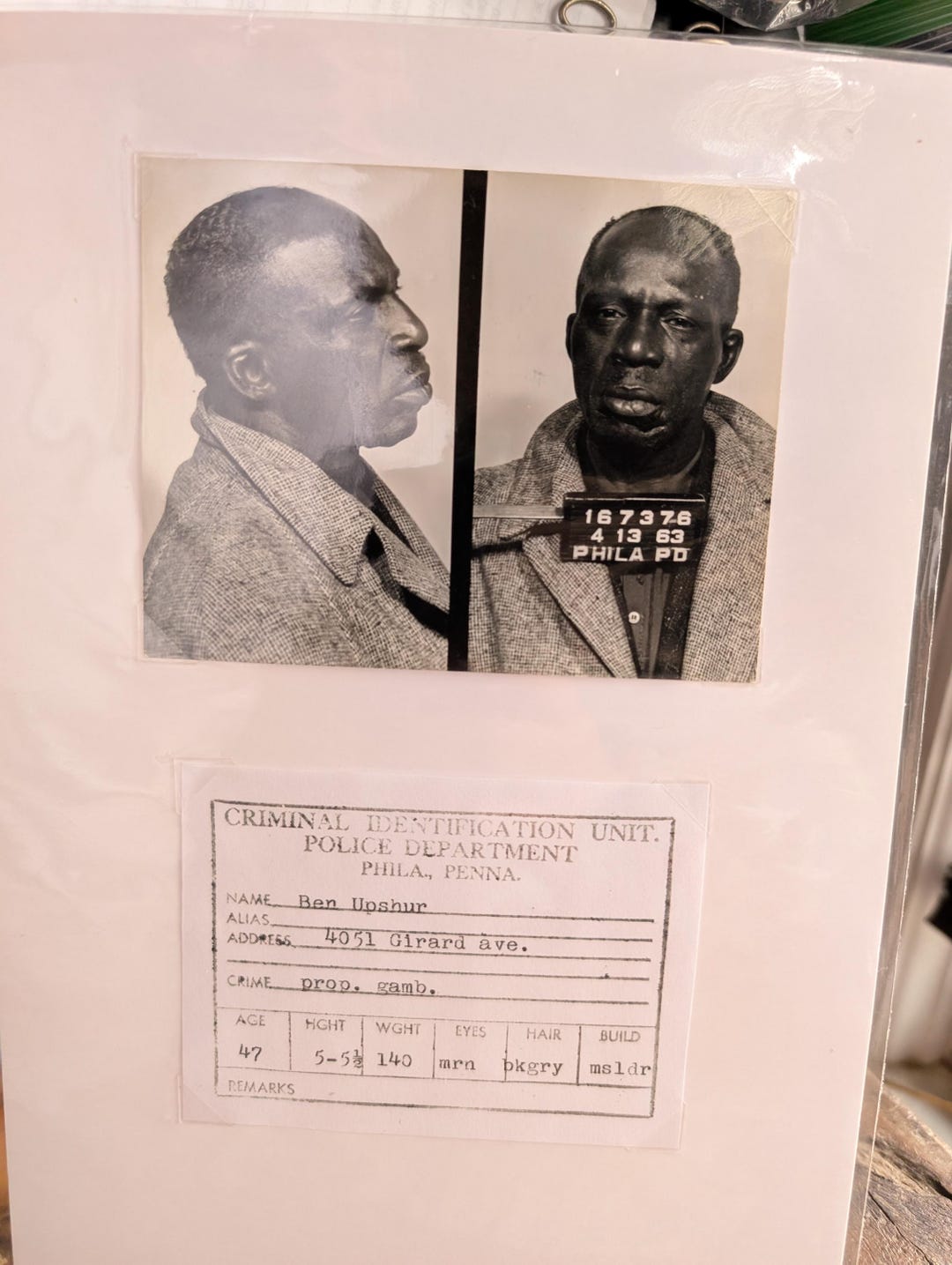 Vintage Original 1960s Mugshots From the Philadelphia Pennsylvania ...