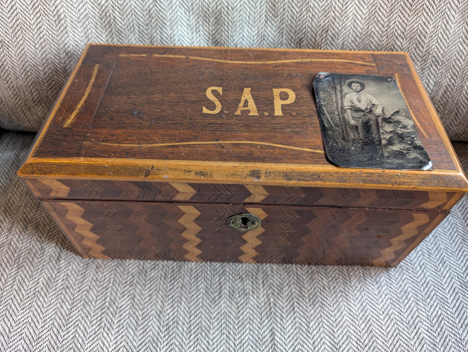 Antique Civil War Era Wood Box With Initials Owned by an Identified ...