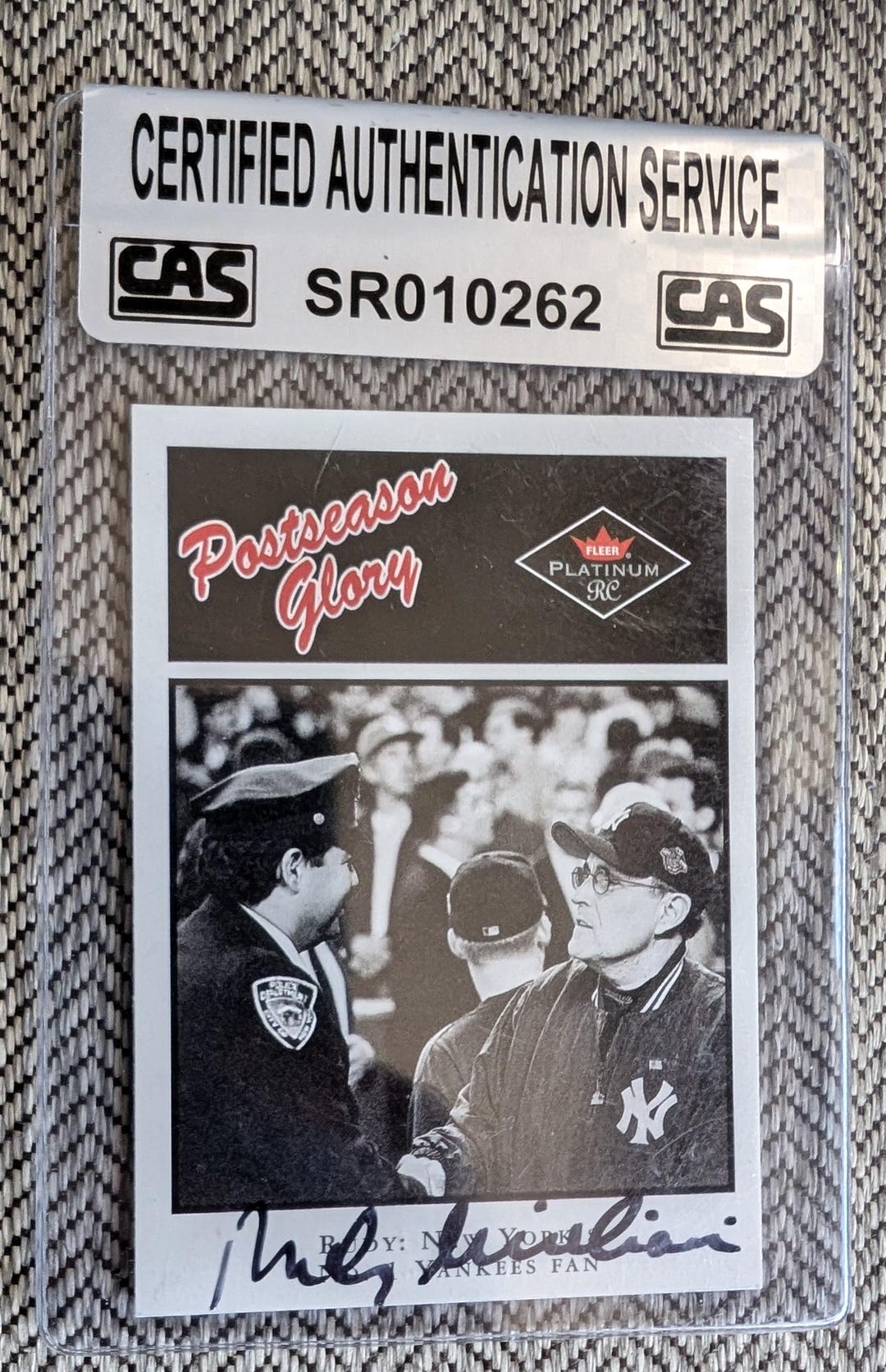 Autographed Rudy Giuliani Former NYC Mayor 9/11 2001 Fleer Platinum ...