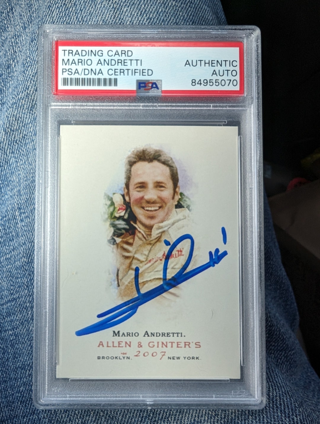 Autographed Mario Andretti NASCAR Legend Topps Allen & Ginters Trading ...