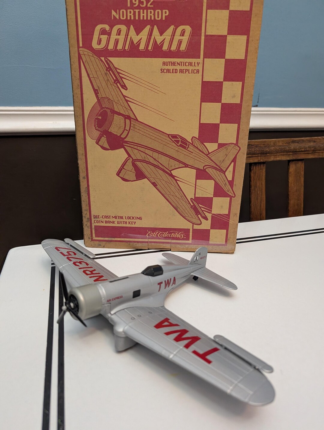 Vintage Ertl Collectibles Diecast Metal Replica Model Wings of Texaco TWA 1932 Northrop Gamma ...