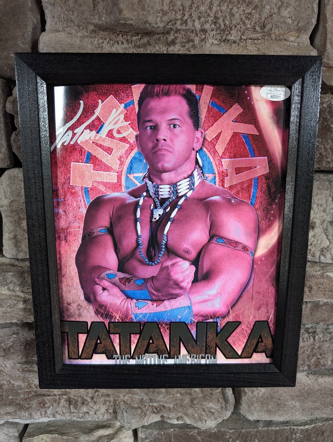 Autographed WWF WWE Tatanka the Native American 8x10 Inch Framed Photo ...