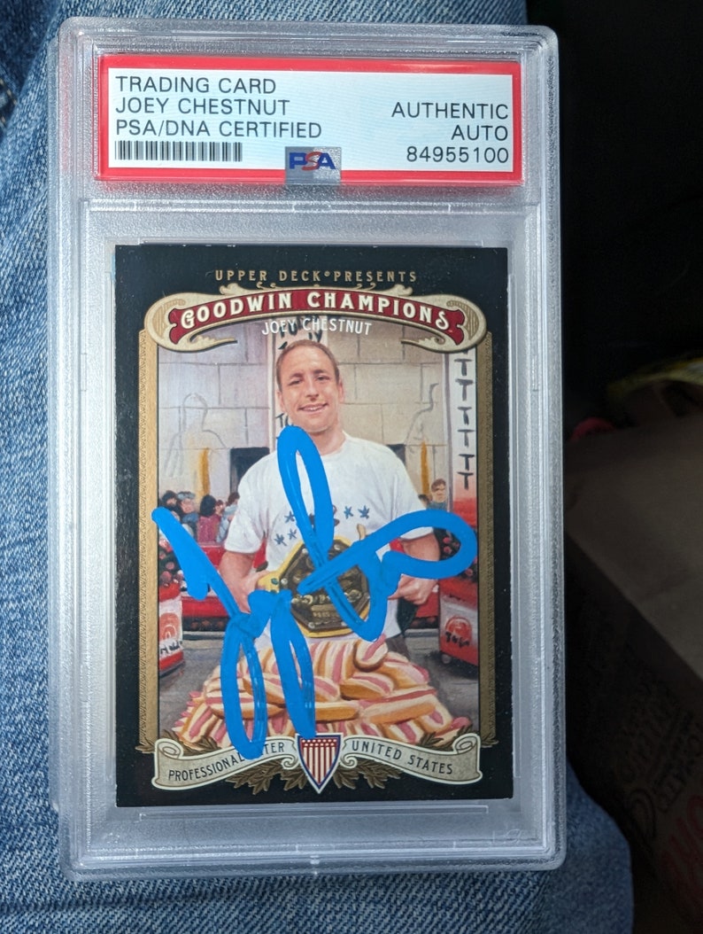 Autographed Joey Chestnut Nathan's Hotdog Eating Champion Upper Deck ...