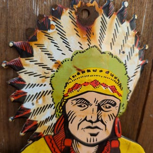 Vintage 1950s Cherokee Indian Reservation in the Smokies Porcelain Sign ...