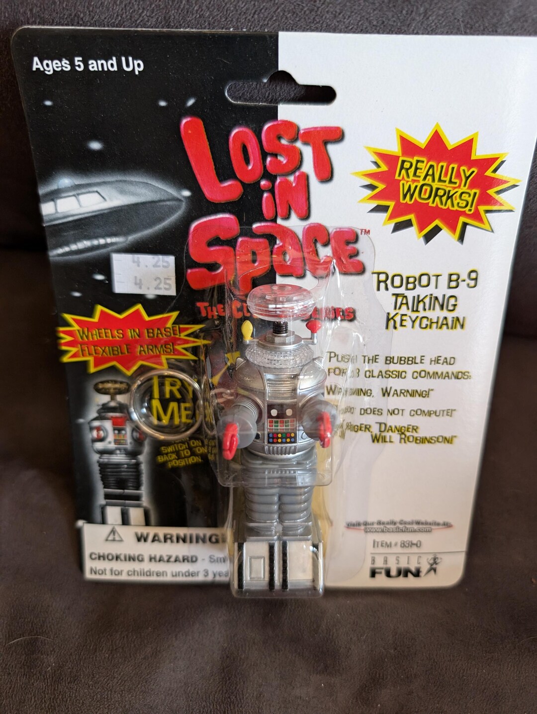 Vintage Basic Fun Lost in Space Space Robot B-9 Talking Keychain in Original Package Never ...