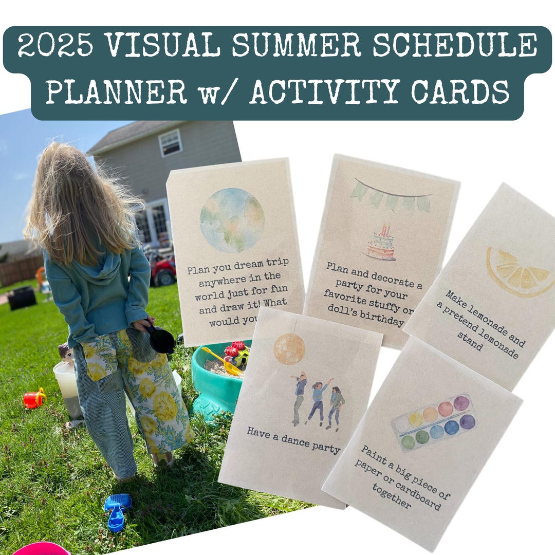 2025 Summer Visual Schedule | Kids Activity Cards (printable Editable ...
