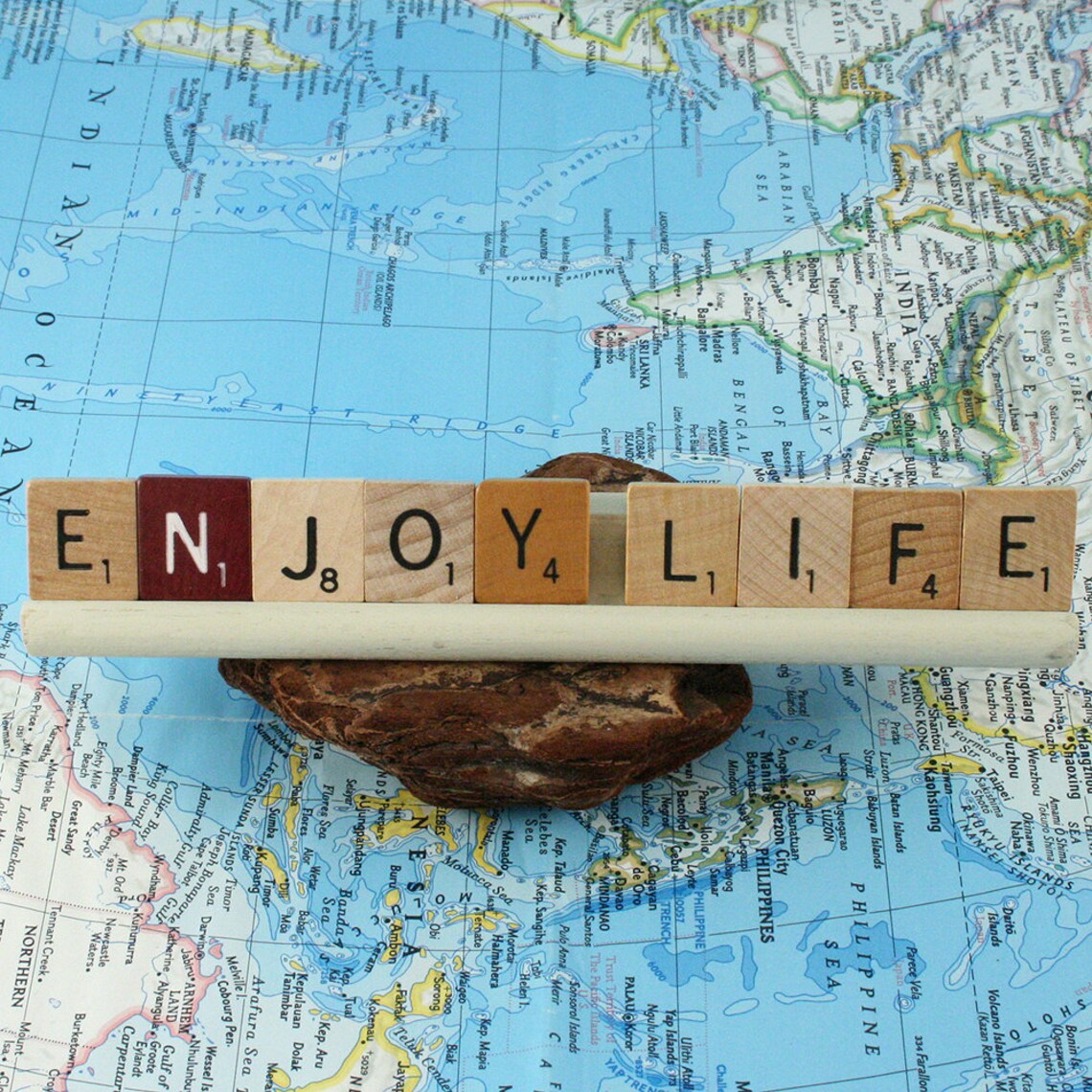 ENJOY LIFE Scrabble Letters Sign RECYCLED - Etsy