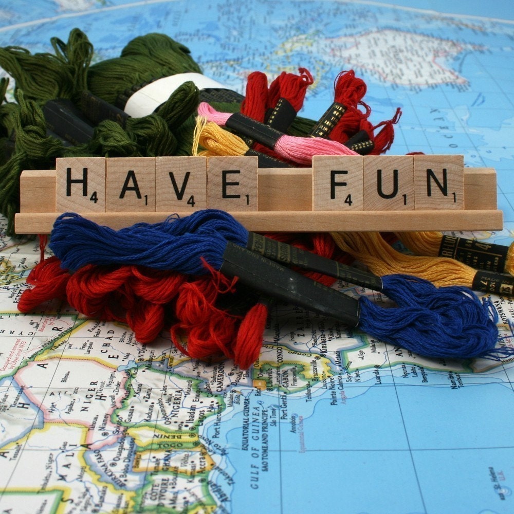 ENJOY LIFE Scrabble Letters Sign | Recycled Eco Friendly | Genuine Game ...