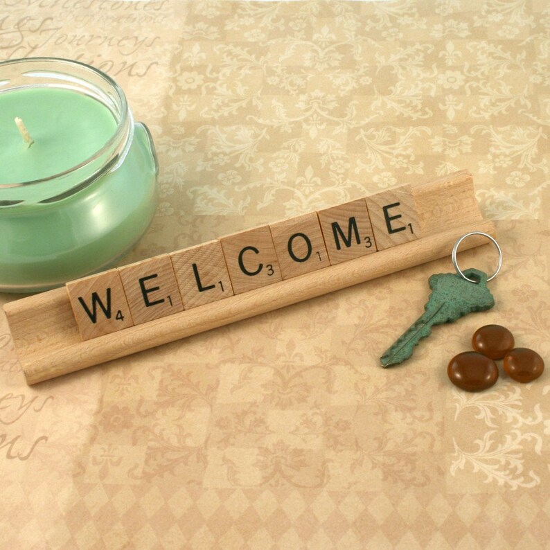 WELCOME Scrabble Letters Sign RECYCLED - Etsy