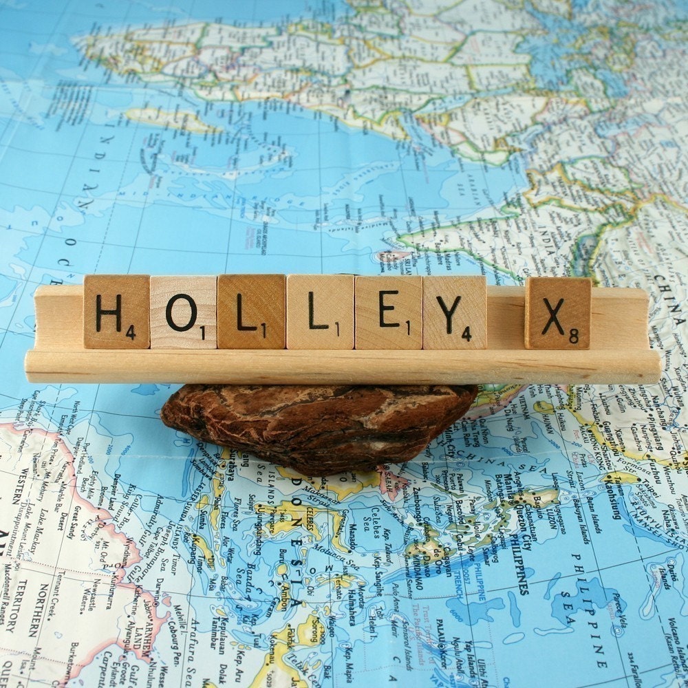 CUSTOM Scrabble Letters Nameplate Placeholder Product Desk Company Sign ...