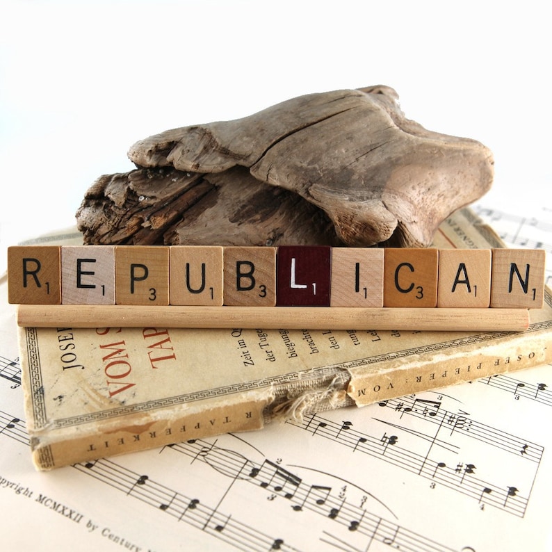 REPUBLICAN Scrabble Letters Sign | Recycled Eco Friendly | Genuine Game ...