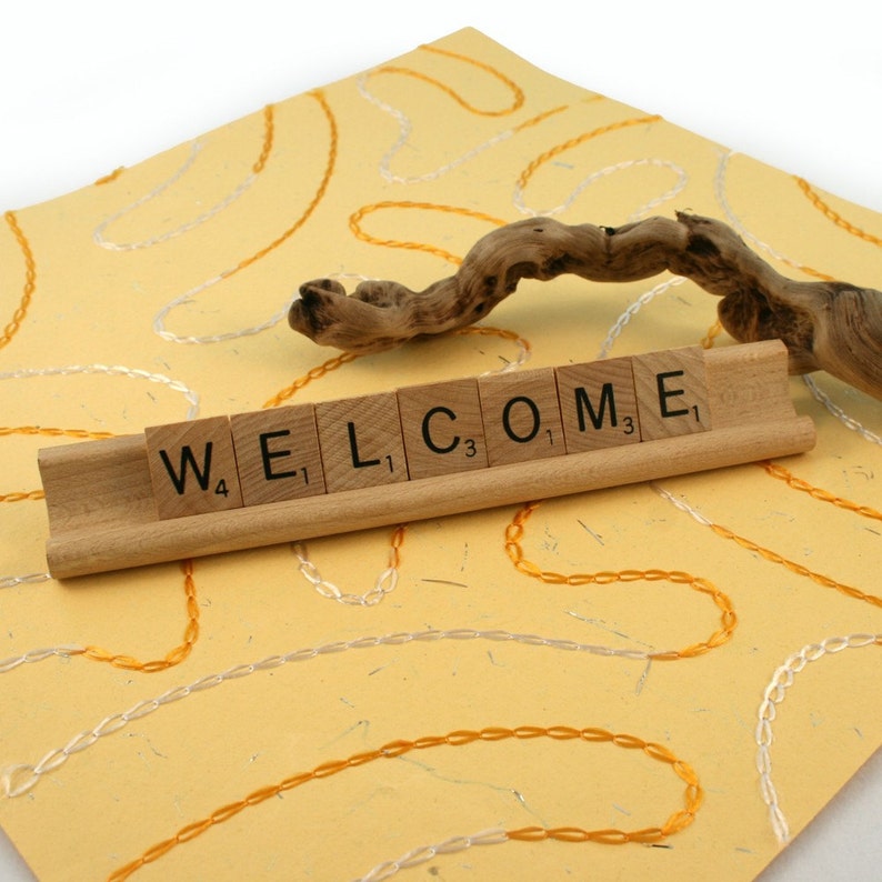 WELCOME Scrabble Letters Sign RECYCLED - Etsy