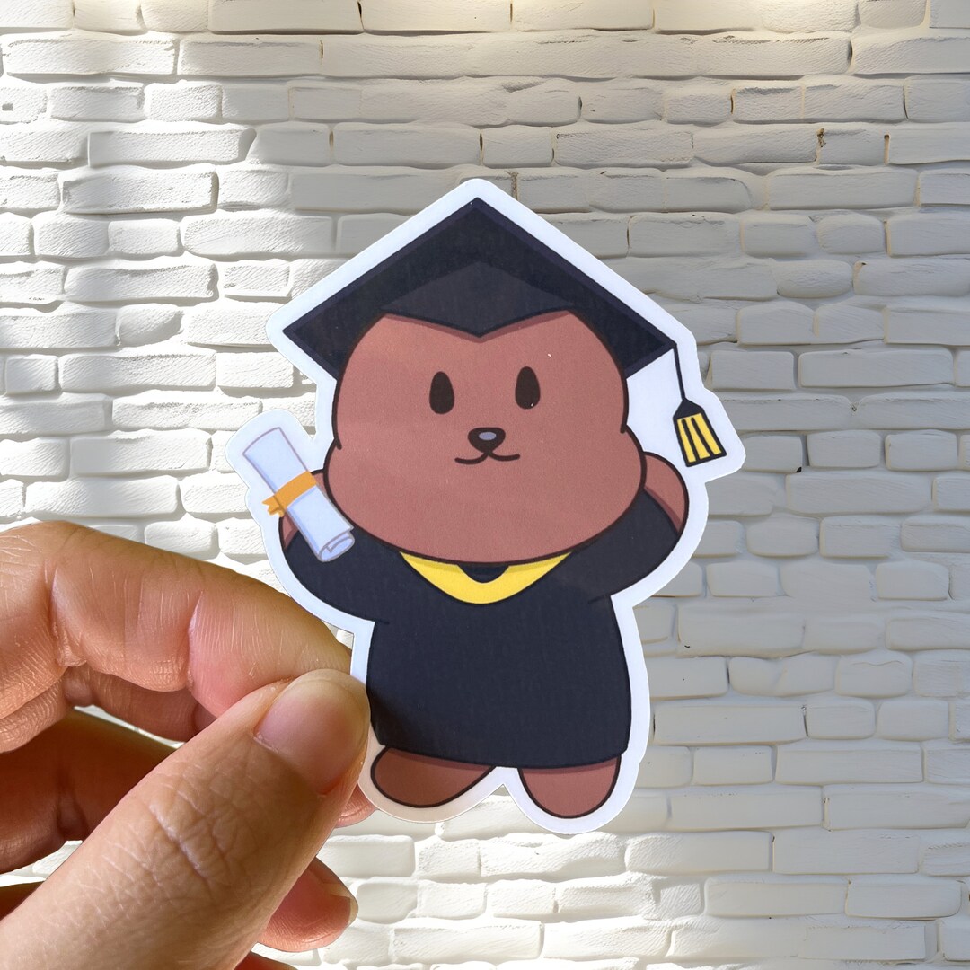 Graduate Otter With Diploma Sticker Cute Otter Sticker Laptop Sticker ...