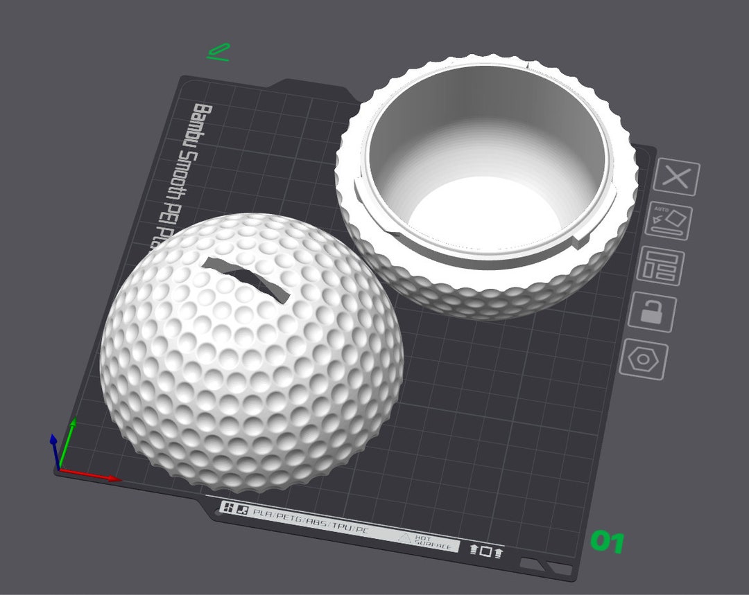 Golf Ball Piggy Bank 3D Model: Coin Bank Print File (digital Download ...