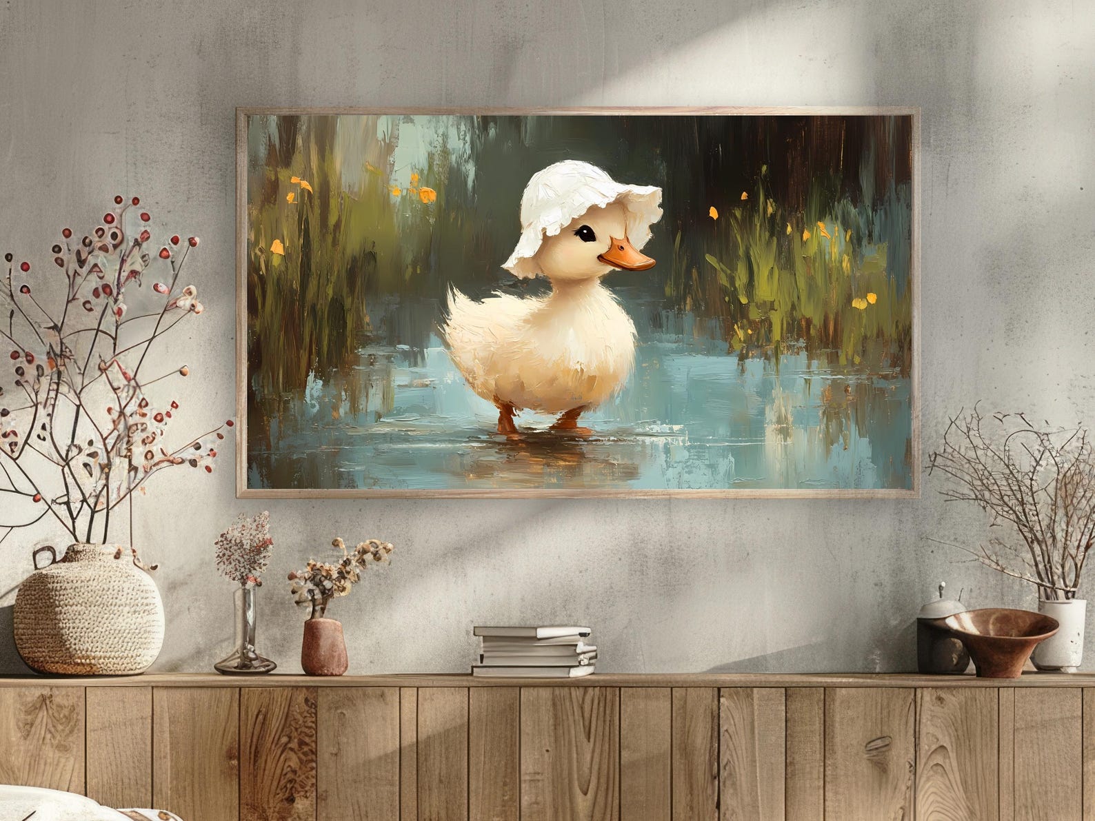 Duckling TV Art: Duck Wearing Bonnet (digital Download) - Etsy
